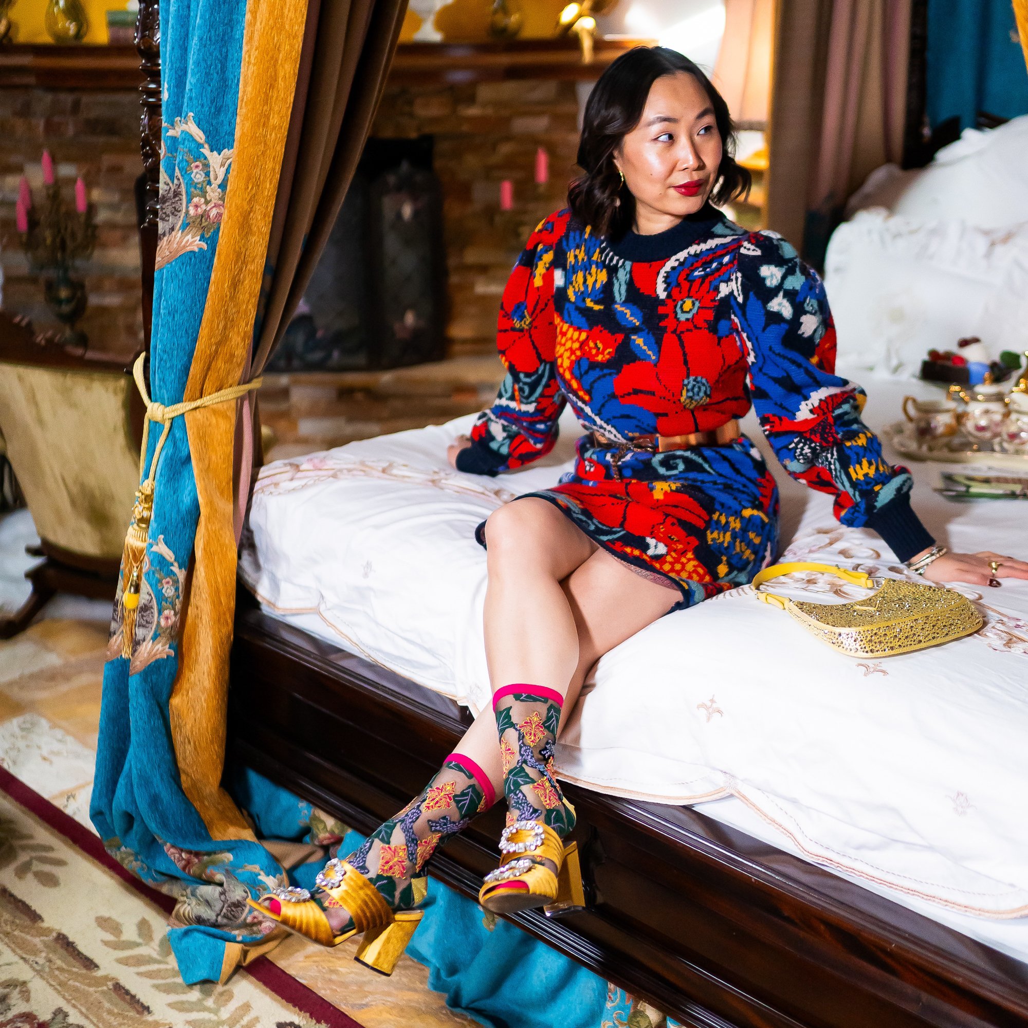 Holiday Brocade Sheer Socks Sock Candy